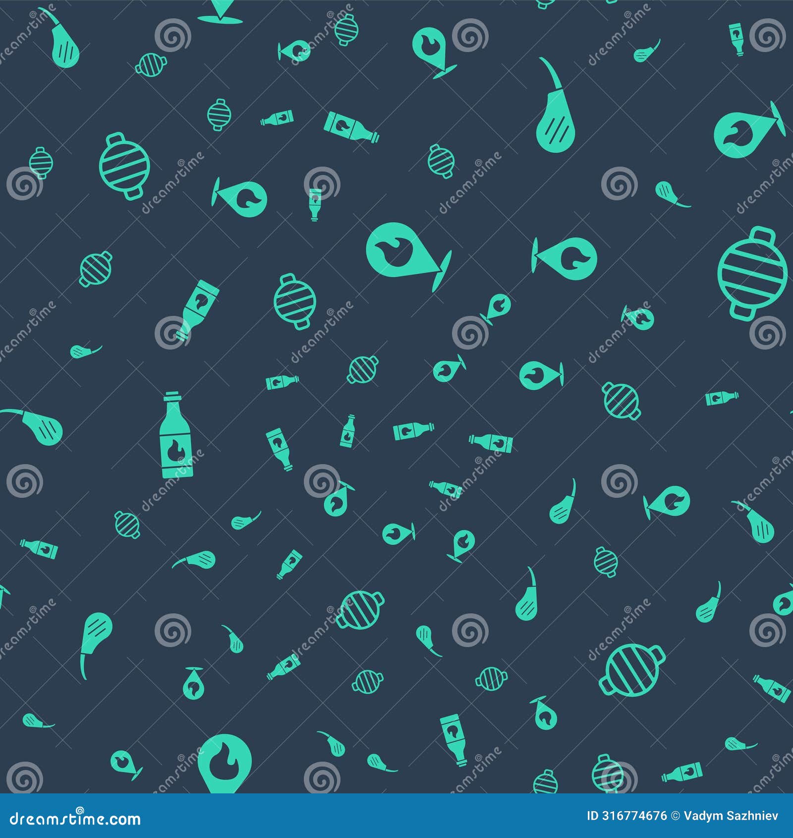 Set Location with Fire Flame, Rib Eye Steak, Tabasco Sauce and Barbecue ...