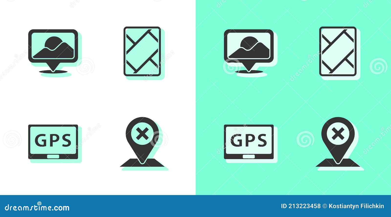 Set Location, , Gps Device with Map and Icon. Vector Stock Vector ...