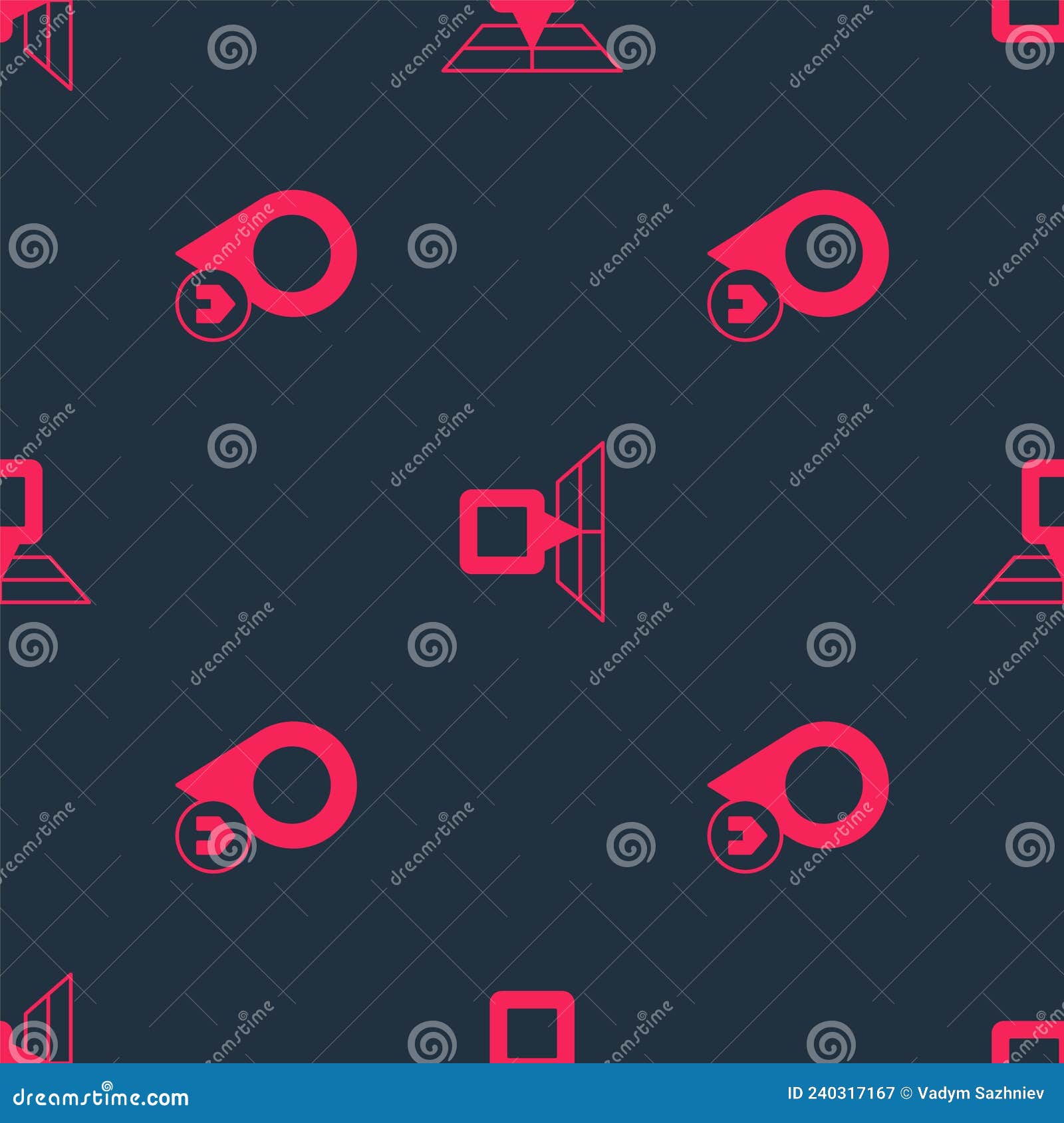 Set Location with House and Folded Map Location Marker on Seamless ...