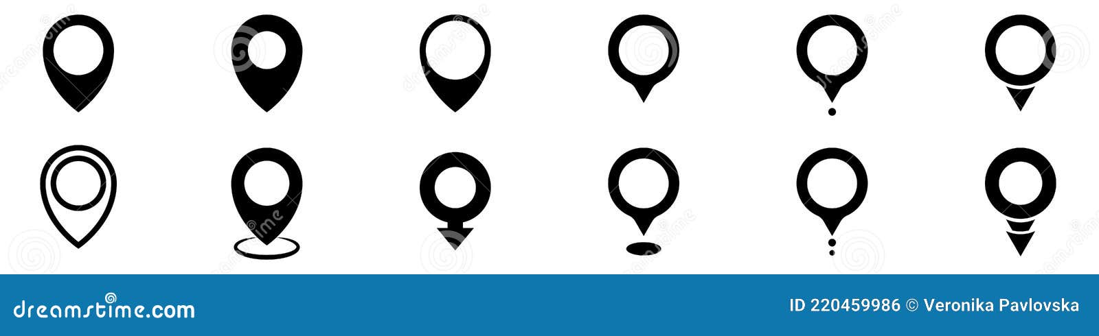 Set of Location Labels. Map Pointer Icon, Location Labels. Set of ...