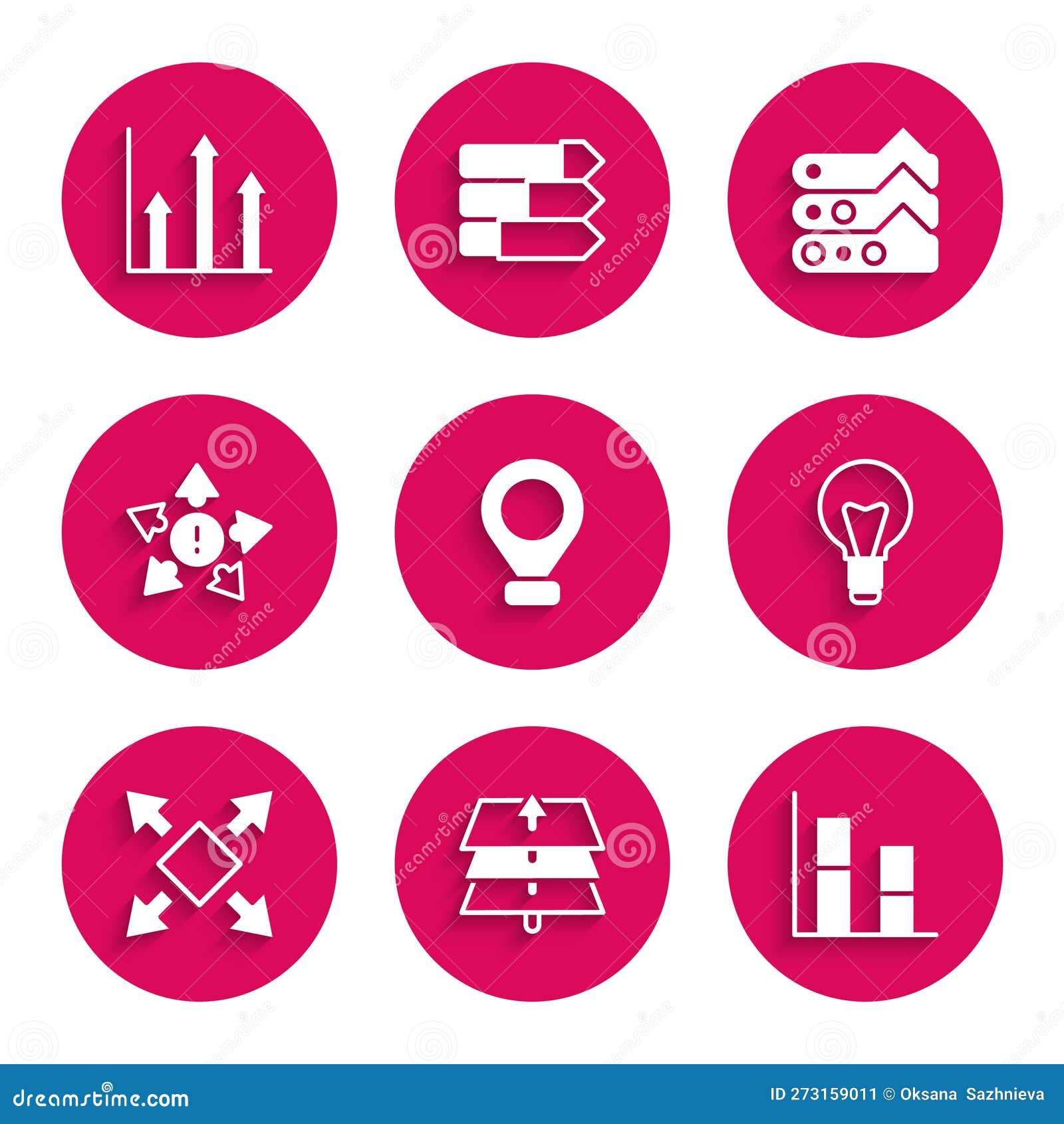 Set Layers, Graph, Chart, Diagram, Many Ways Directional Arrow ...