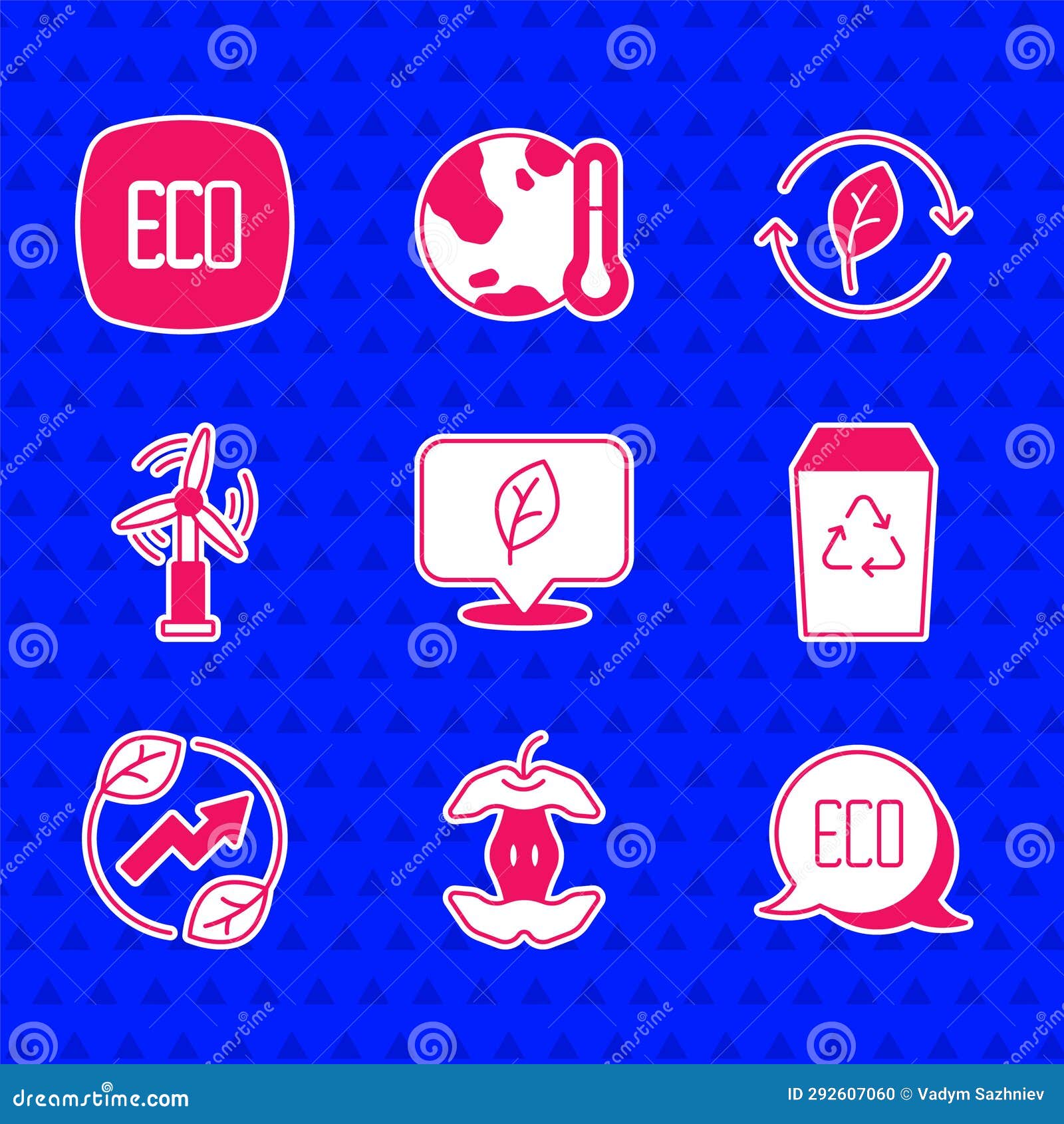 Set Location with Leaf, Apple Core, Leaf Eco Symbol, Recycle Bin ...