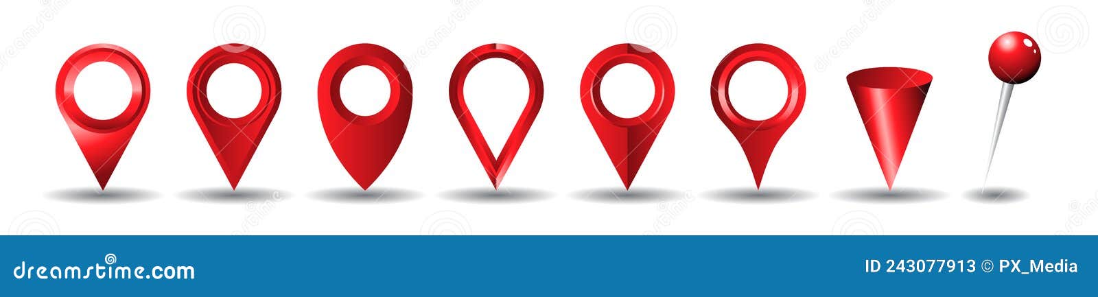 Set of Location Pins - Vector Illustration Stock Vector - Illustration ...