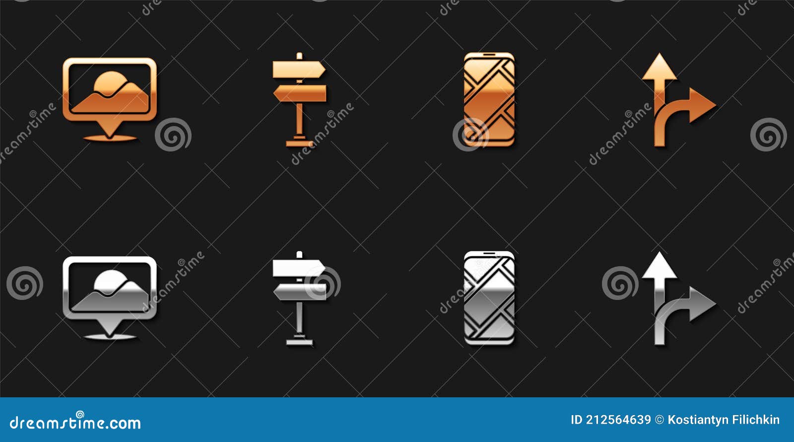Set Location, Road Traffic Sign, City Map Navigation and Icon. Vector ...