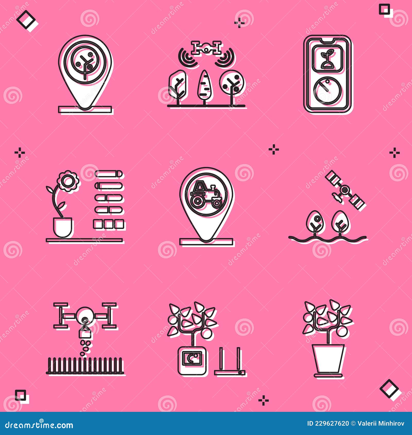 Set Location and Tree, Smart Farm with Drone, Farming Technology ...