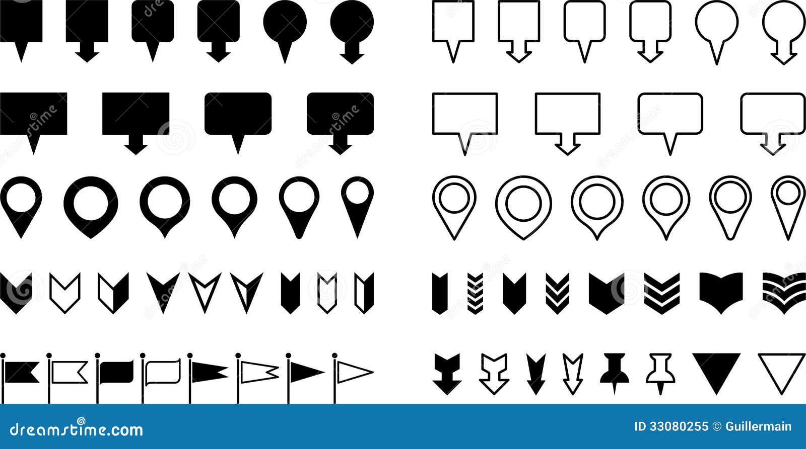 Set of Locators stock vector. Illustration of element - 33080255