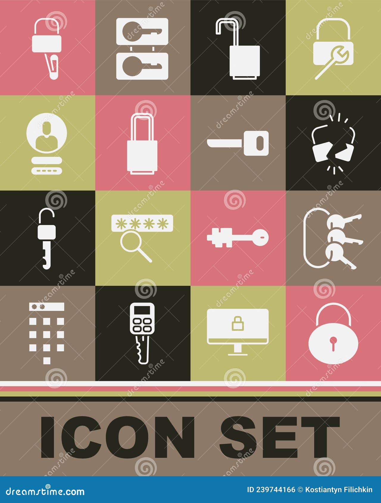 Set Lock, Bunch of Keys, Broken or Cracked Lock, Open Padlock, Create ...