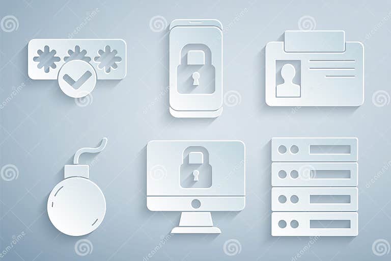 Set Lock on Computer Monitor, Identification Badge, Bomb Ready Explode ...