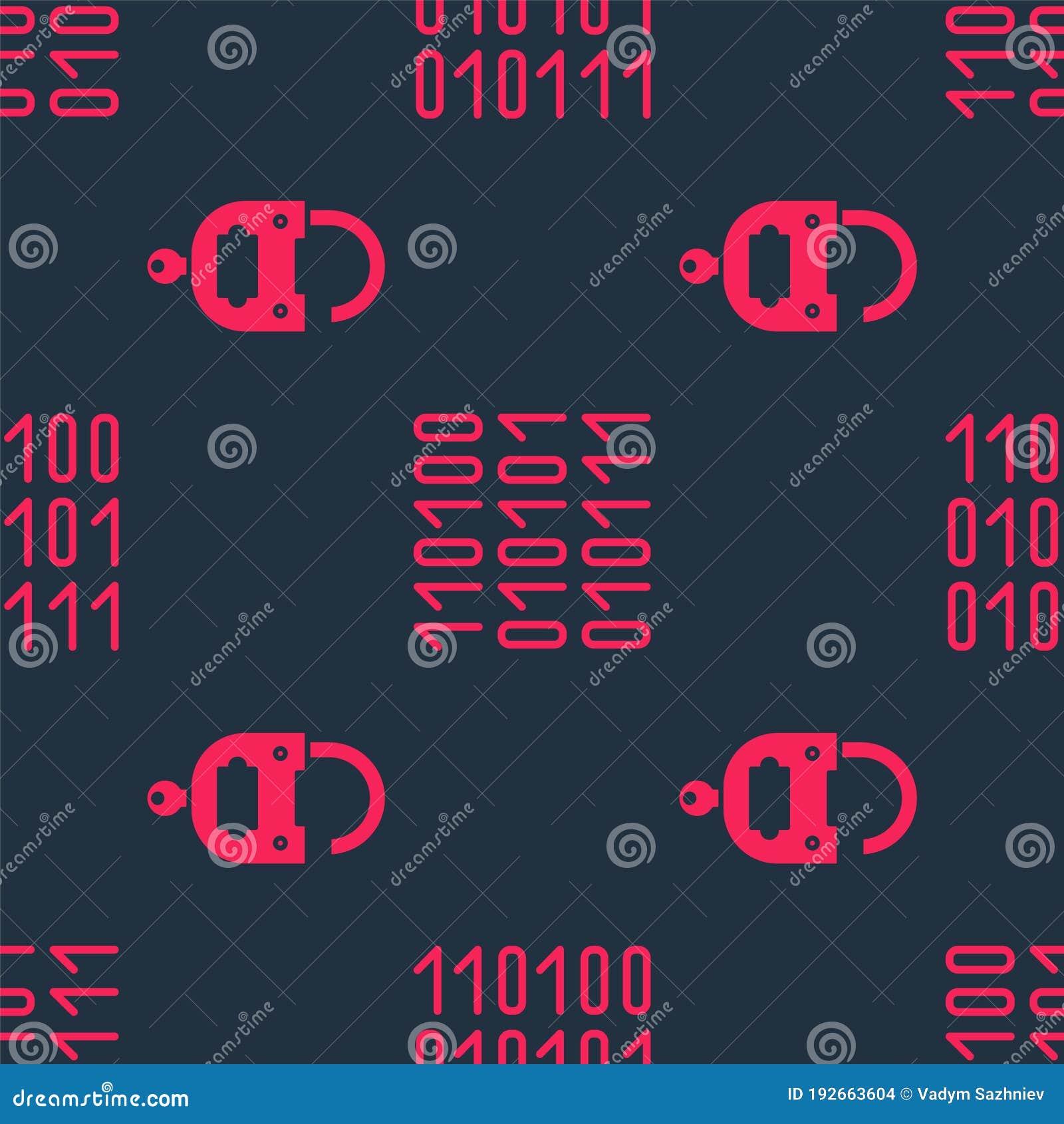Set Lock And Key And Binary Code On Seamless Pattern Vector Stock Vector Illustration Of 9016