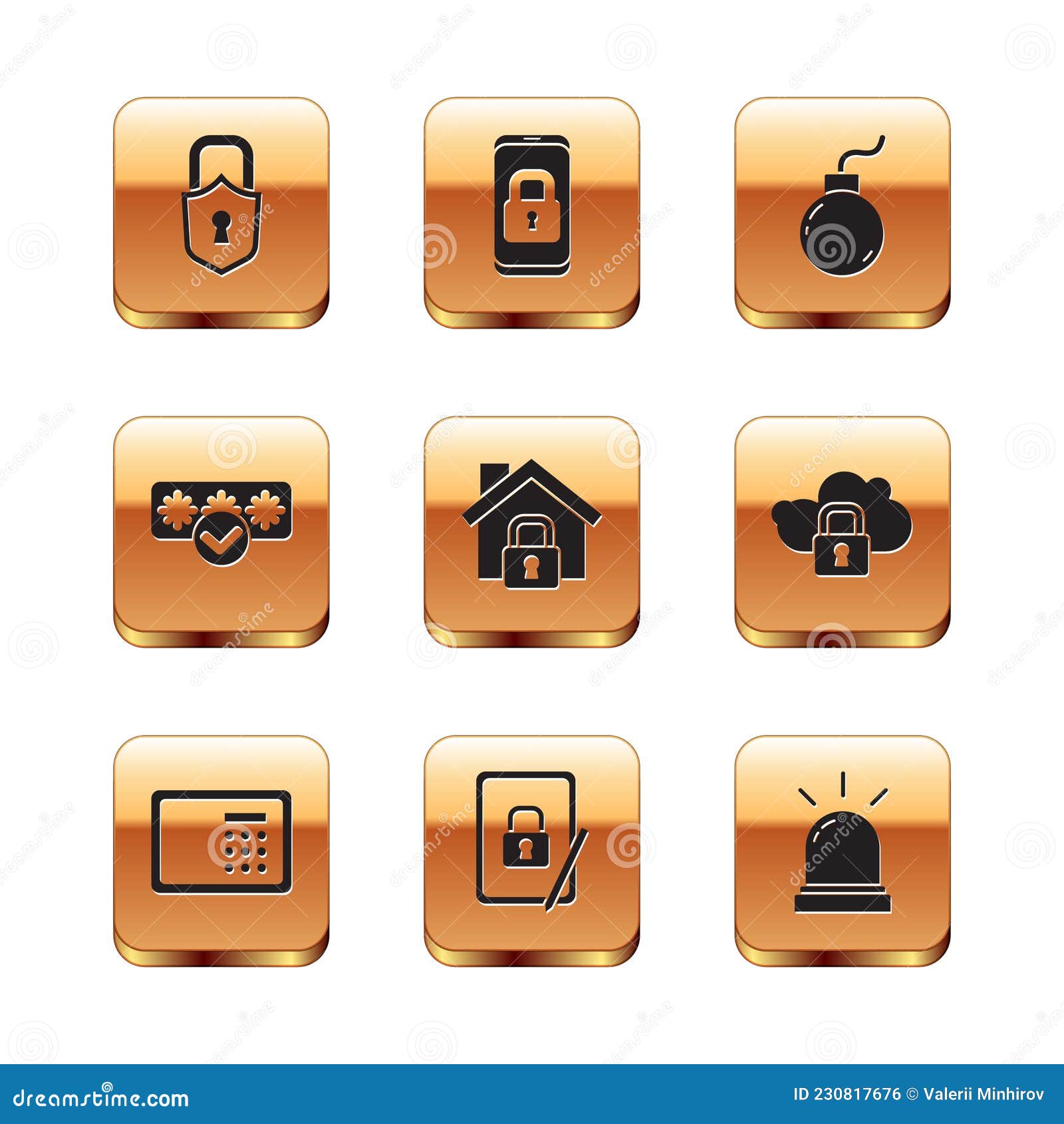 Set Lock, Safe, Tablet with Closed Padlock, House Under Protection ...