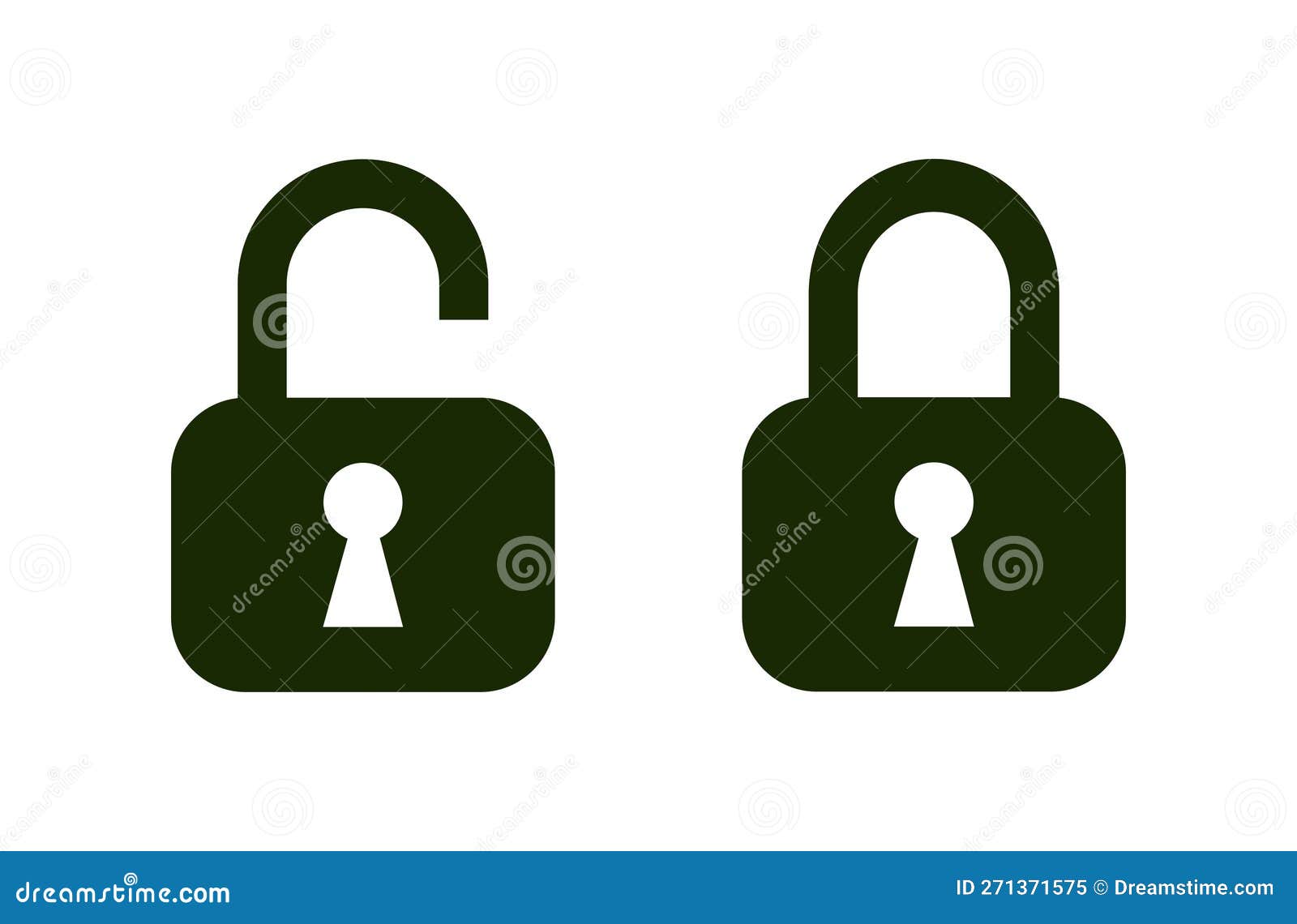 Set of Lock and Unlock Symbols. Concept of Information Data Protection ...