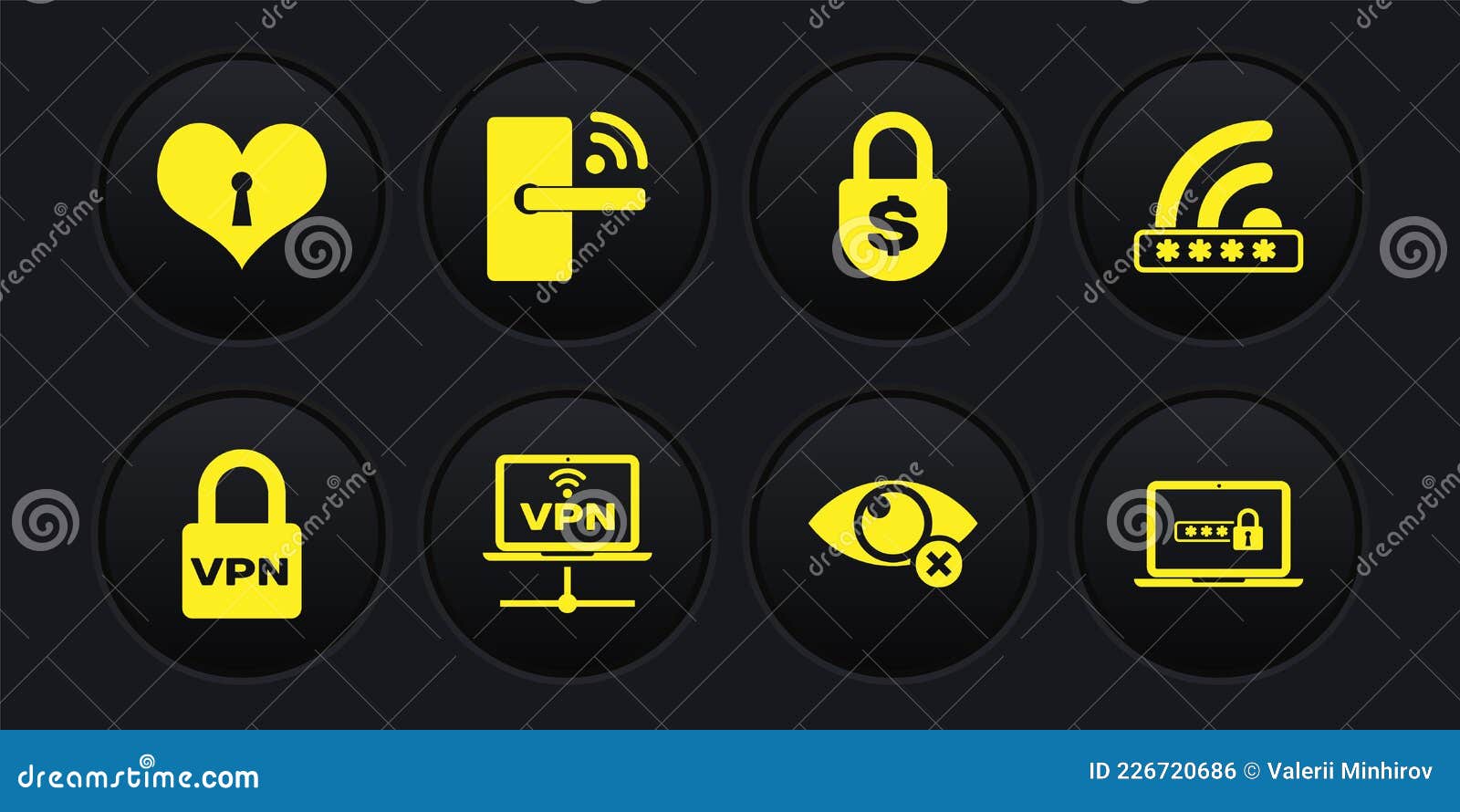 Set Lock VPN, Wifi Locked, Computer Network, Invisible Hide, Money and ...