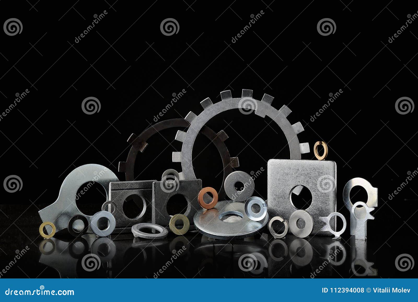 Set of lock washers stock photo. Image of external, grit - 112394008
