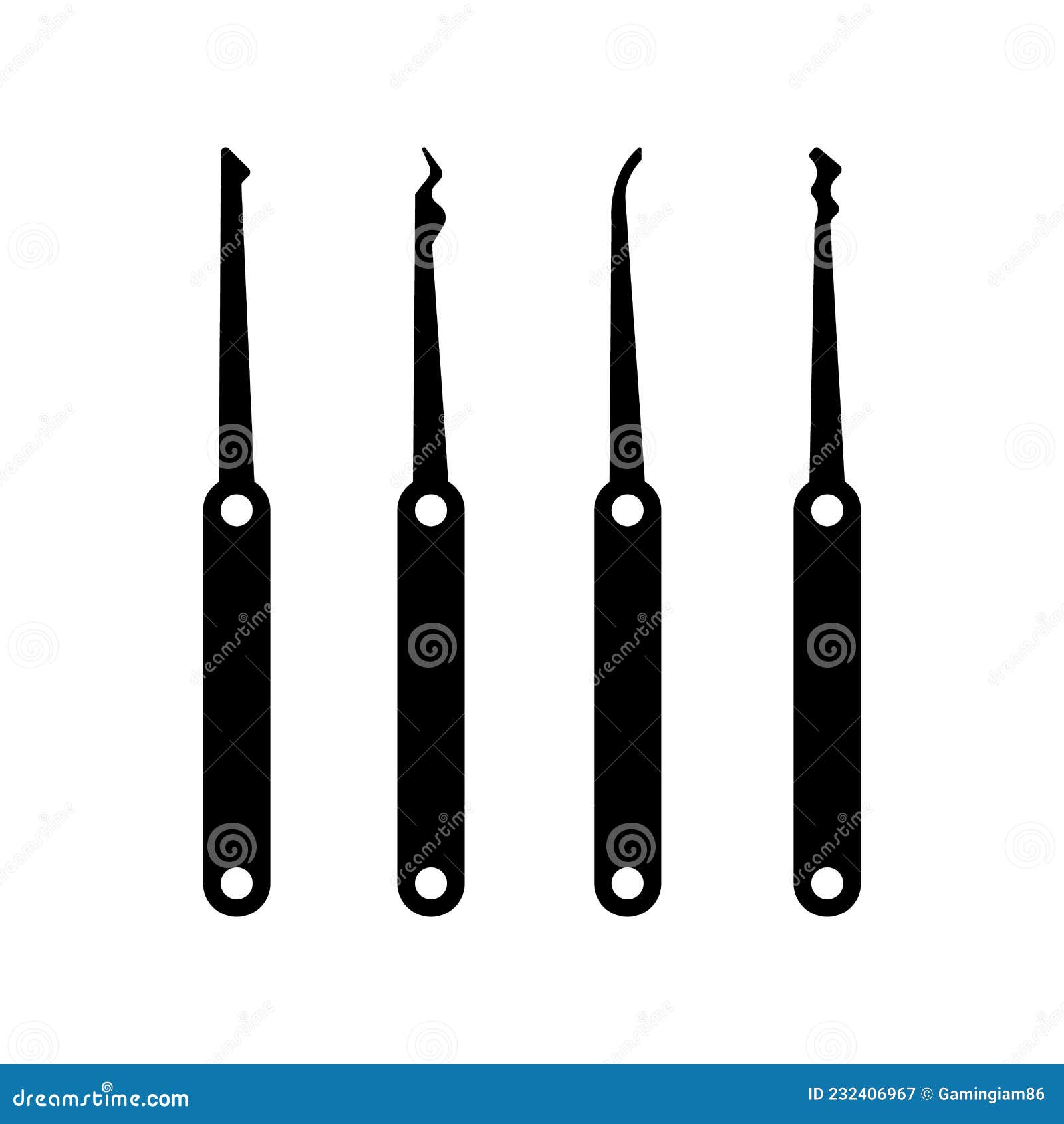 Set of lockpicks icon stock vector. Illustration of guild - 232406967