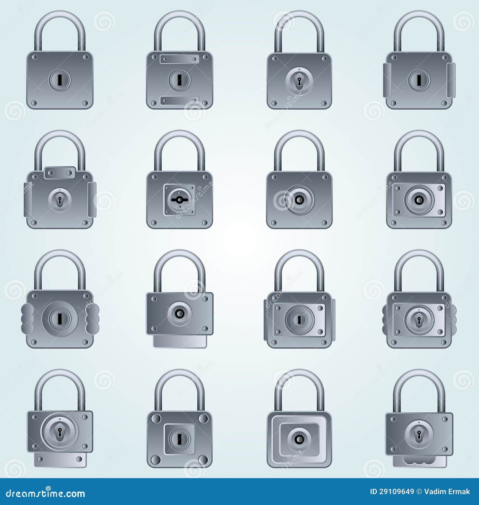 Set of locks icon stock vector. Illustration of gateway - 29109649