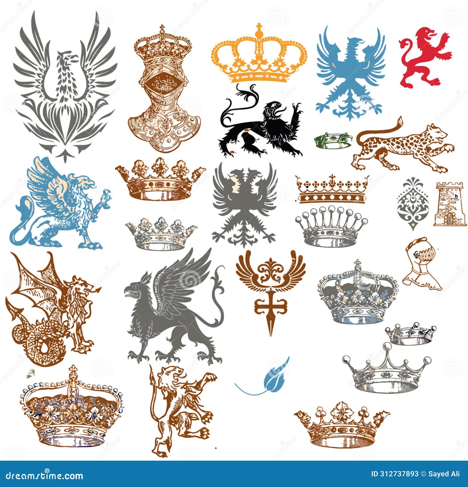 Set of Logo of Ancient Emblem.Ancient Emblem Vector Illustration ...