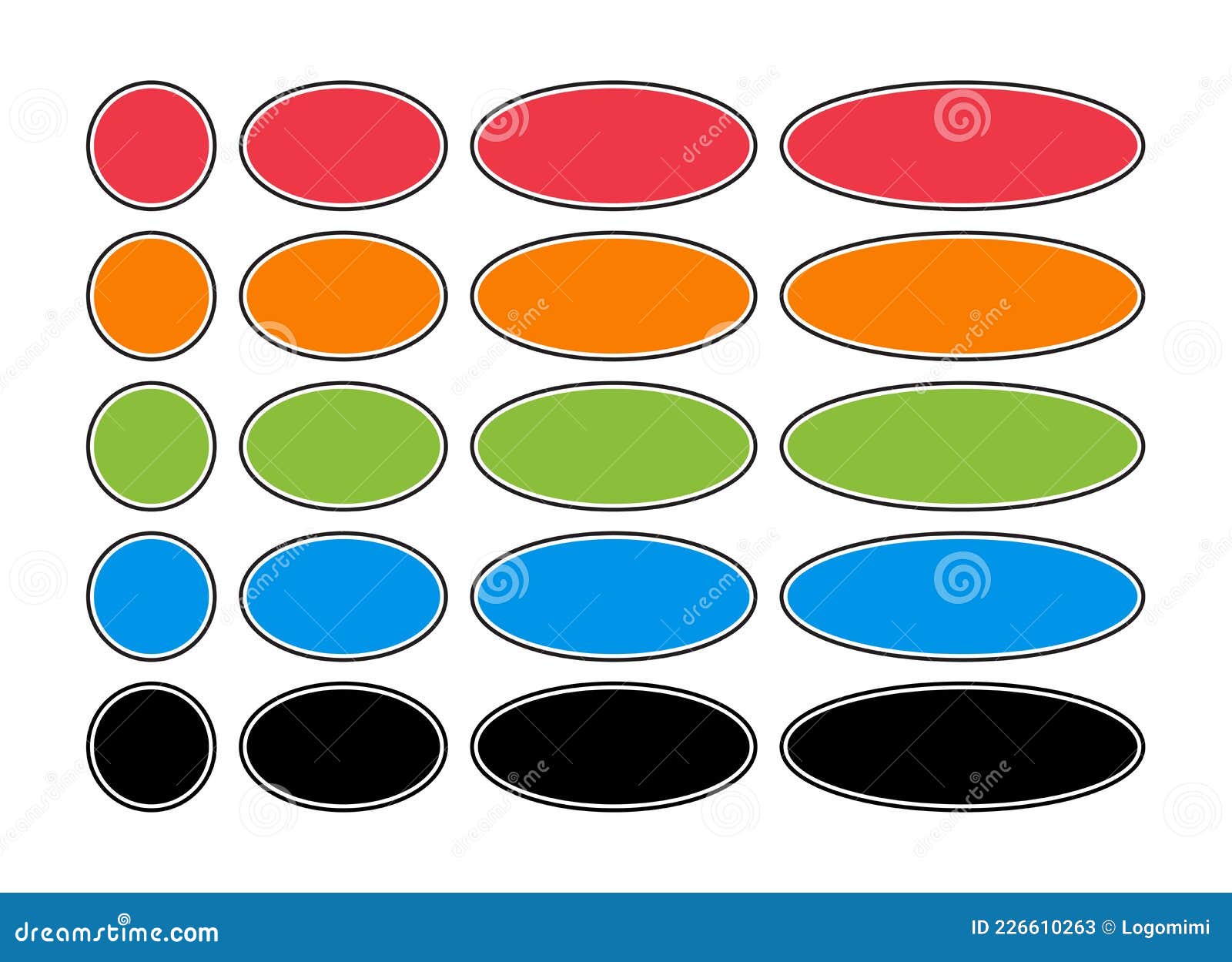 Set of Logo Background Design Elements, Circle and Ellipse Shape ...