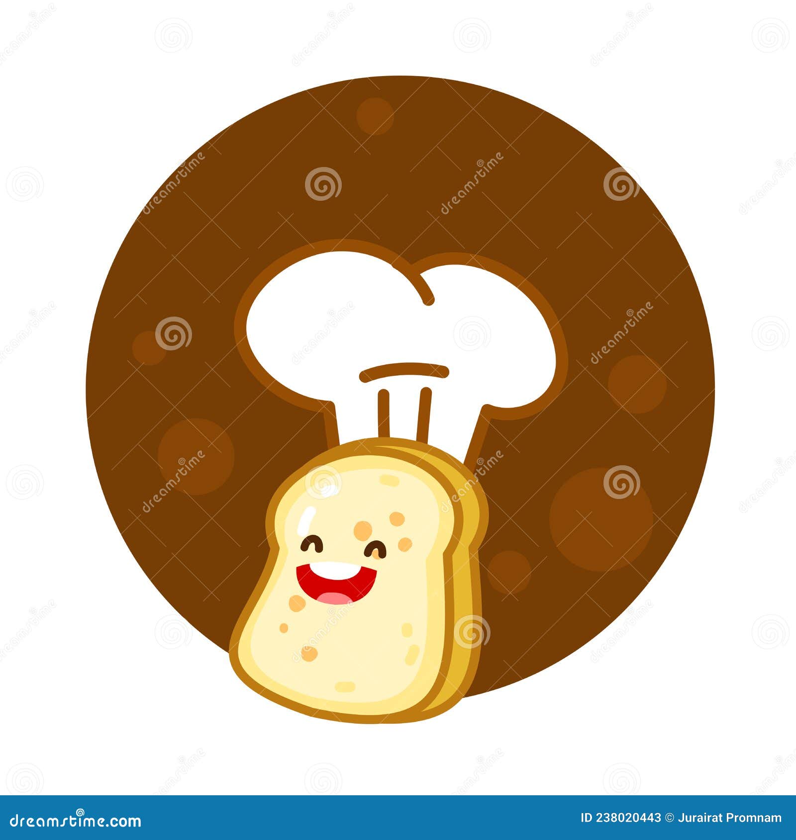 Logo Cute Bread Crispy Vector. Stock Vector - Illustration of call ...