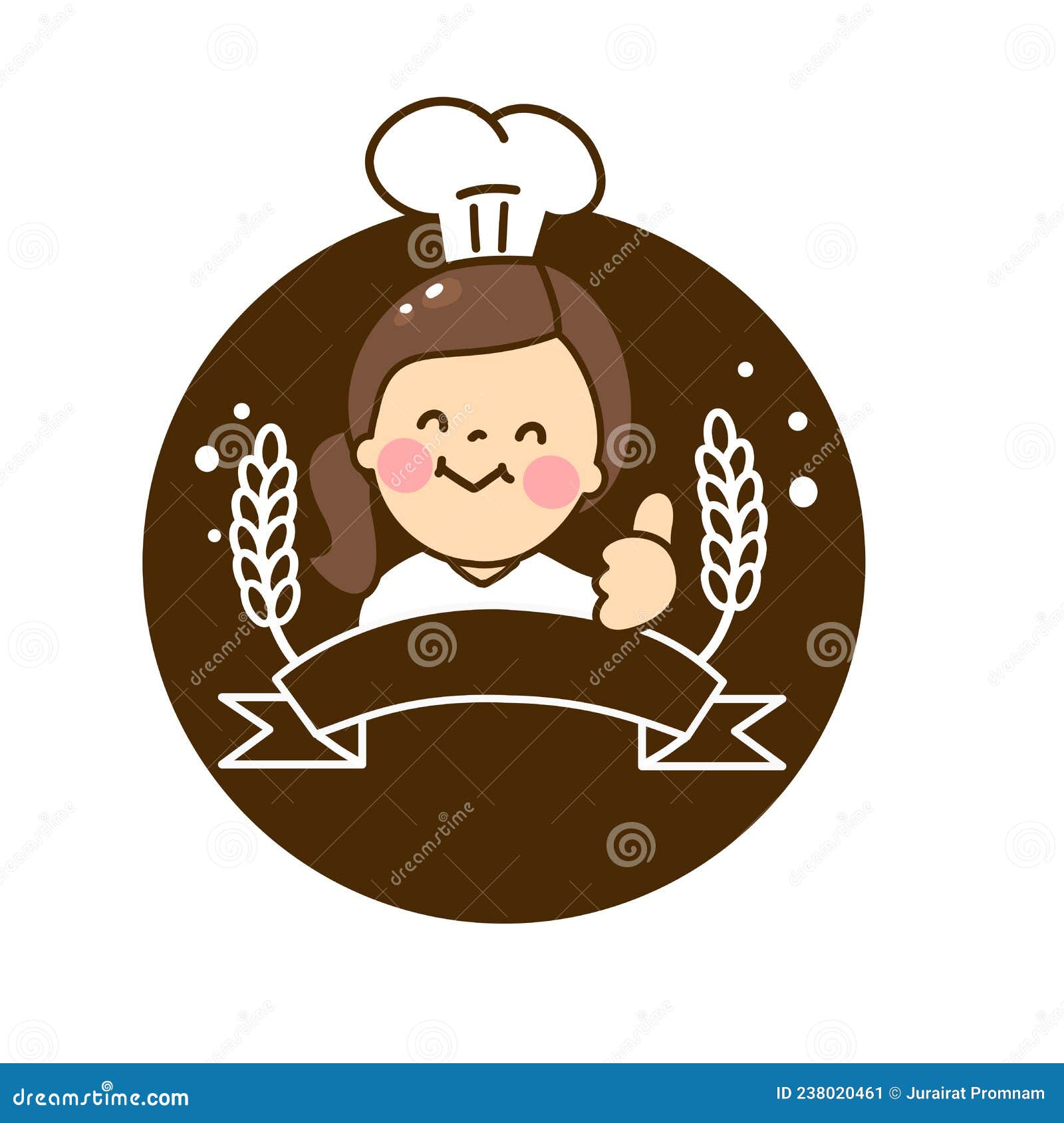 Logo Cute Bread Crispy Vector. Stock Vector - Illustration of education ...