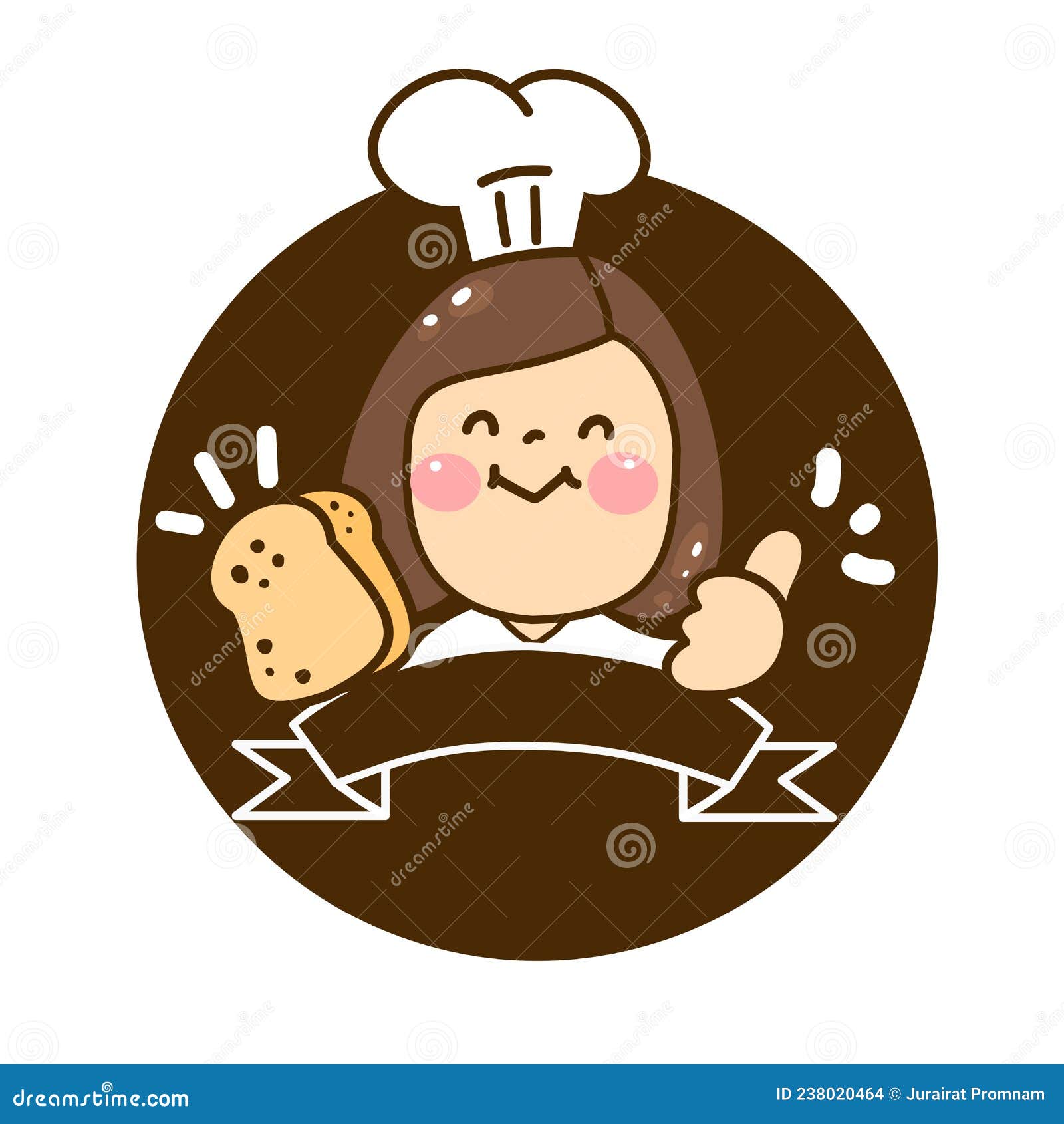Logo Cute Bread Crispy Vector. Stock Vector - Illustration of classroom ...