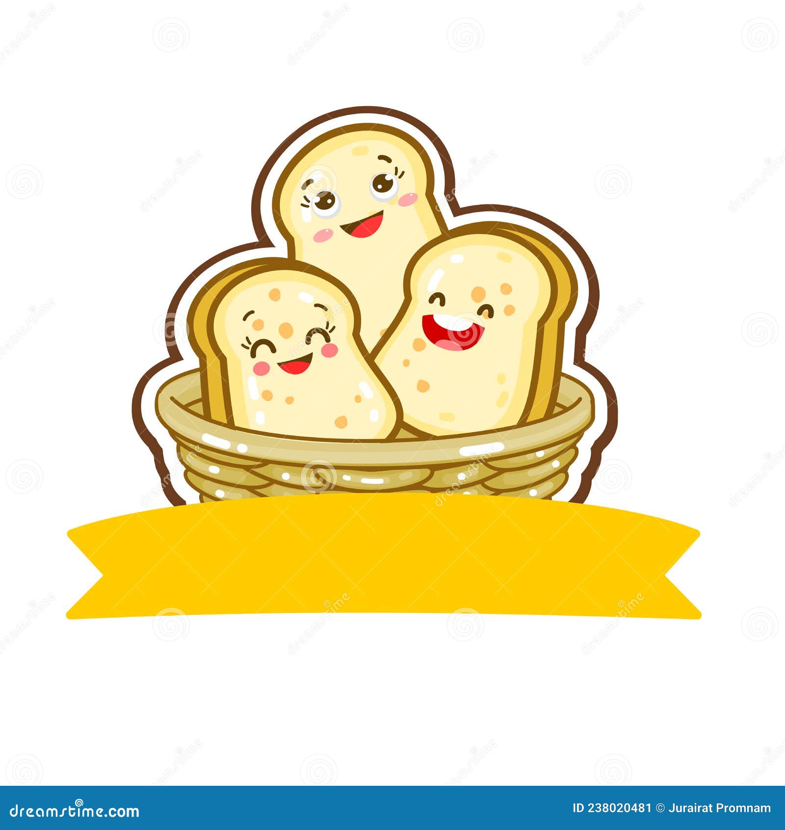 Logo Cute Bread Crispy Vector. Stock Vector - Illustration of character ...