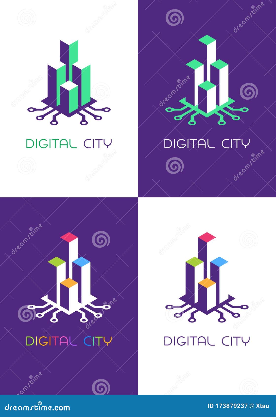 Digital City Emblem stock vector. Illustration of silicon - 173879237