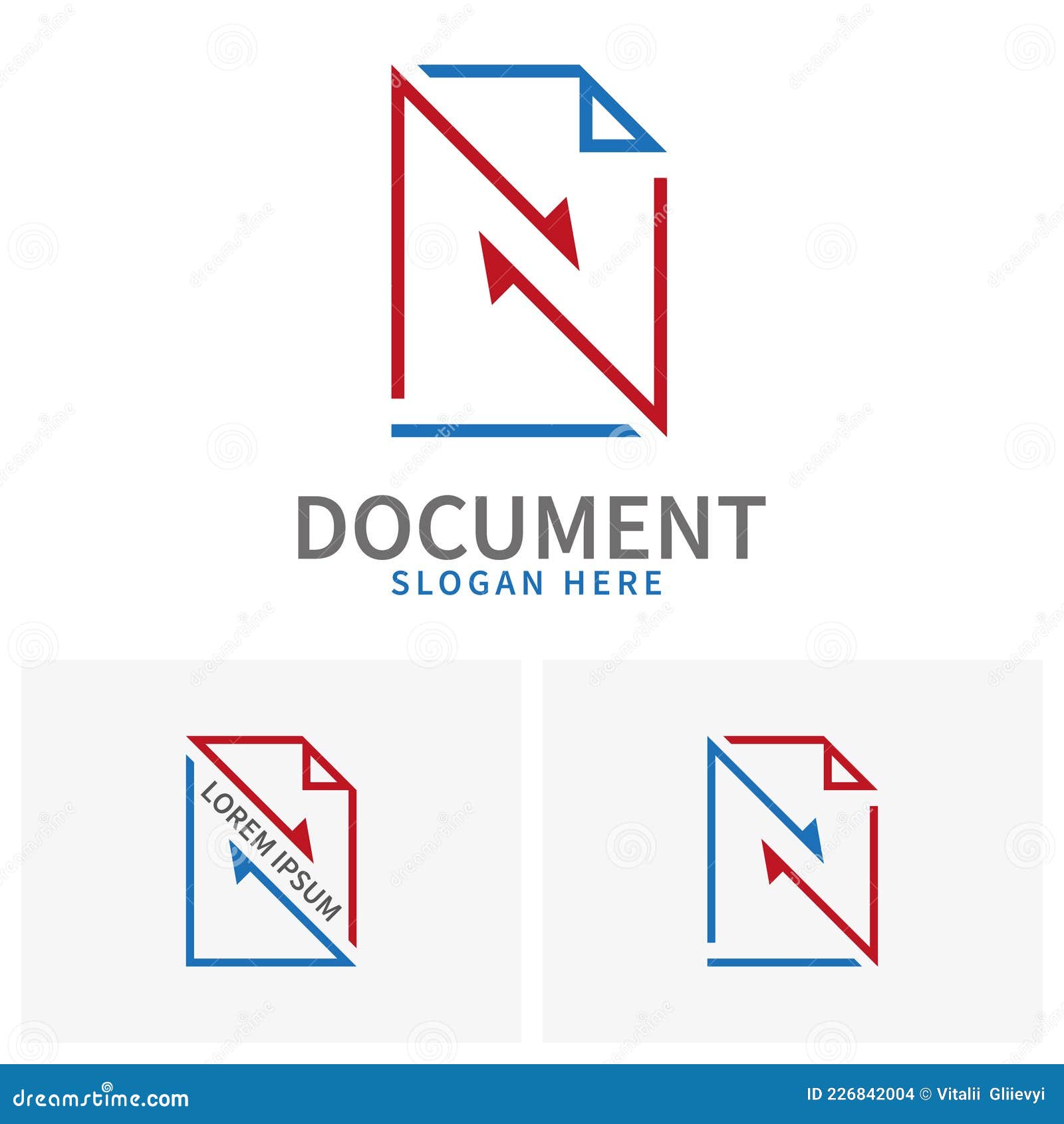 Set Logo Document. Sheets of Paper with Arrows Depicts the Exchange of ...