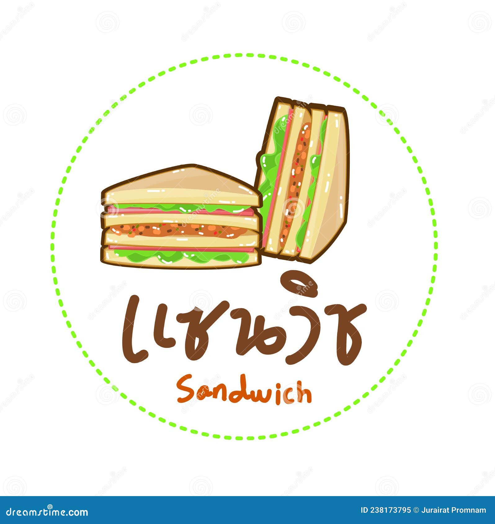 Logo Sandwich Vector on Background. Stock Vector - Illustration of ...