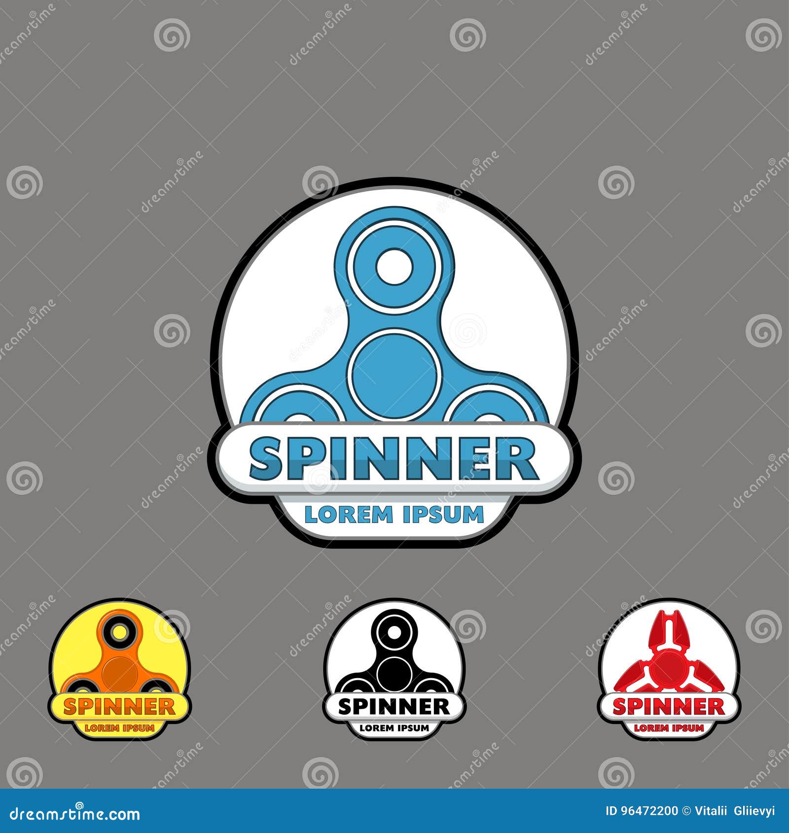 Set Logo hand spinner toys stock vector. Illustration of cool - 96472200