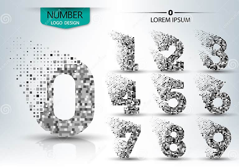 Set of Logo Number Shape Spread Vector Design Stock Vector ...