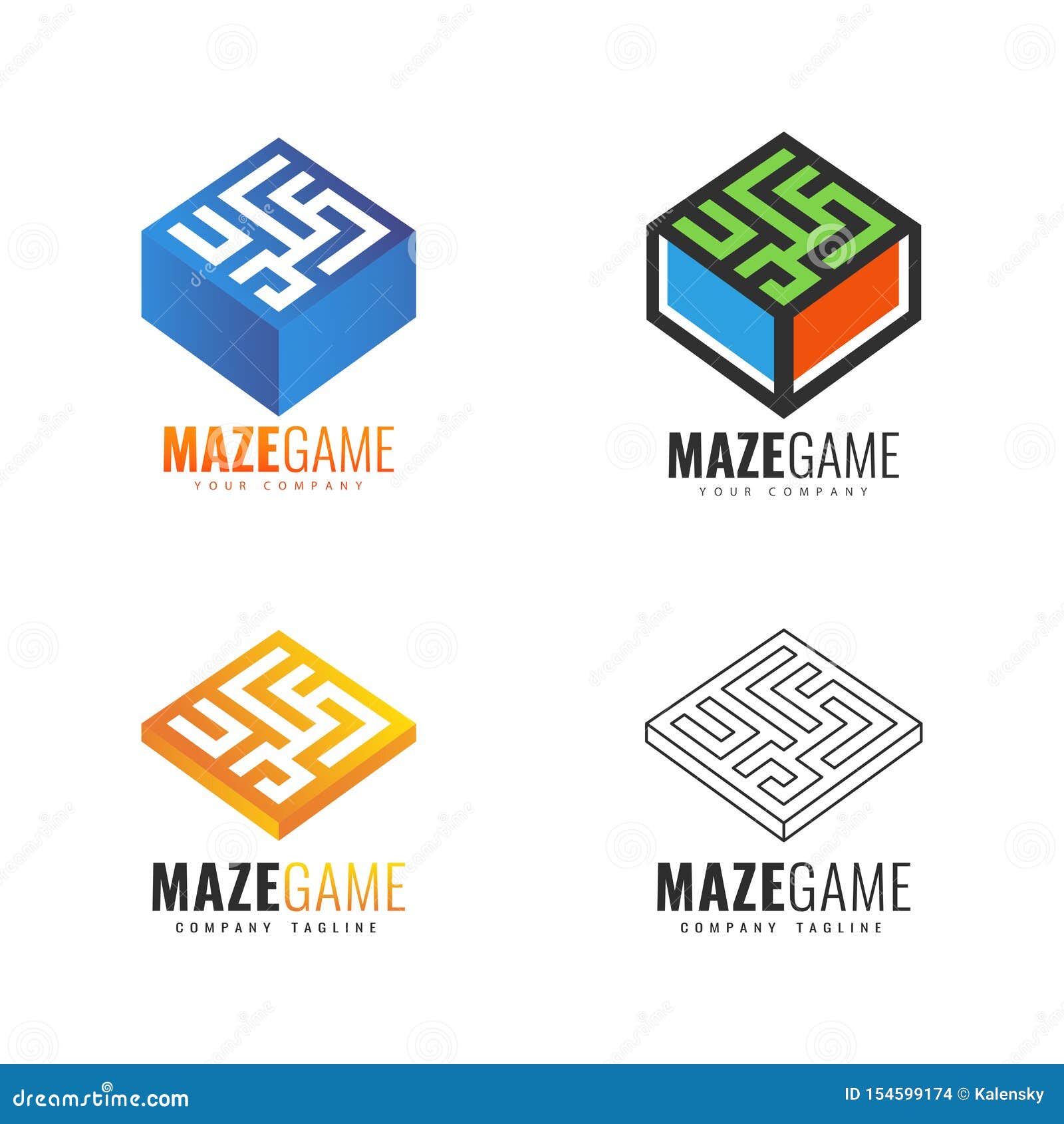Maze logo design. stock vector. Illustration of idea - 154599174