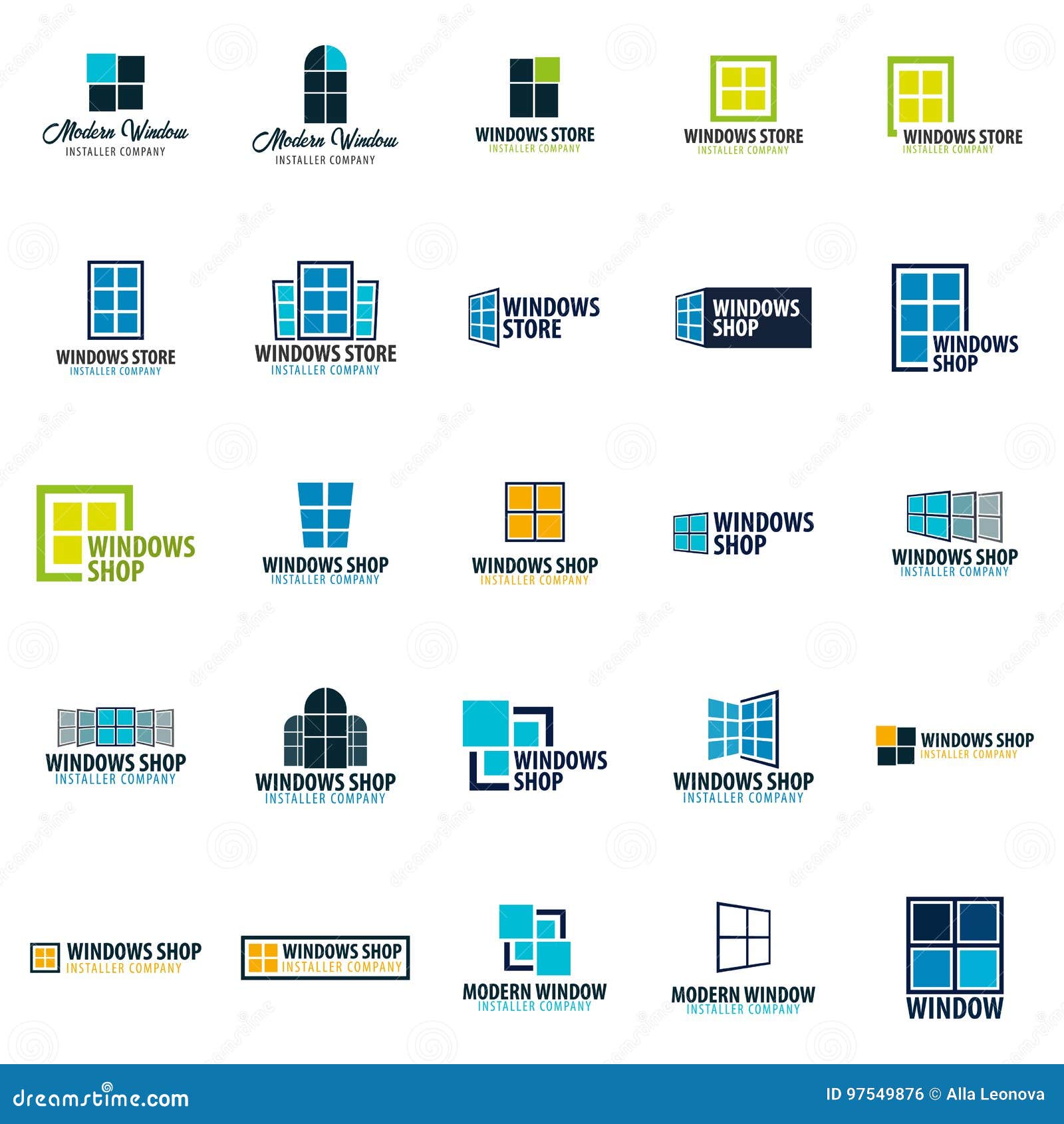 Set of Logo Windows Store. Installer Company. Vector Illustration ...