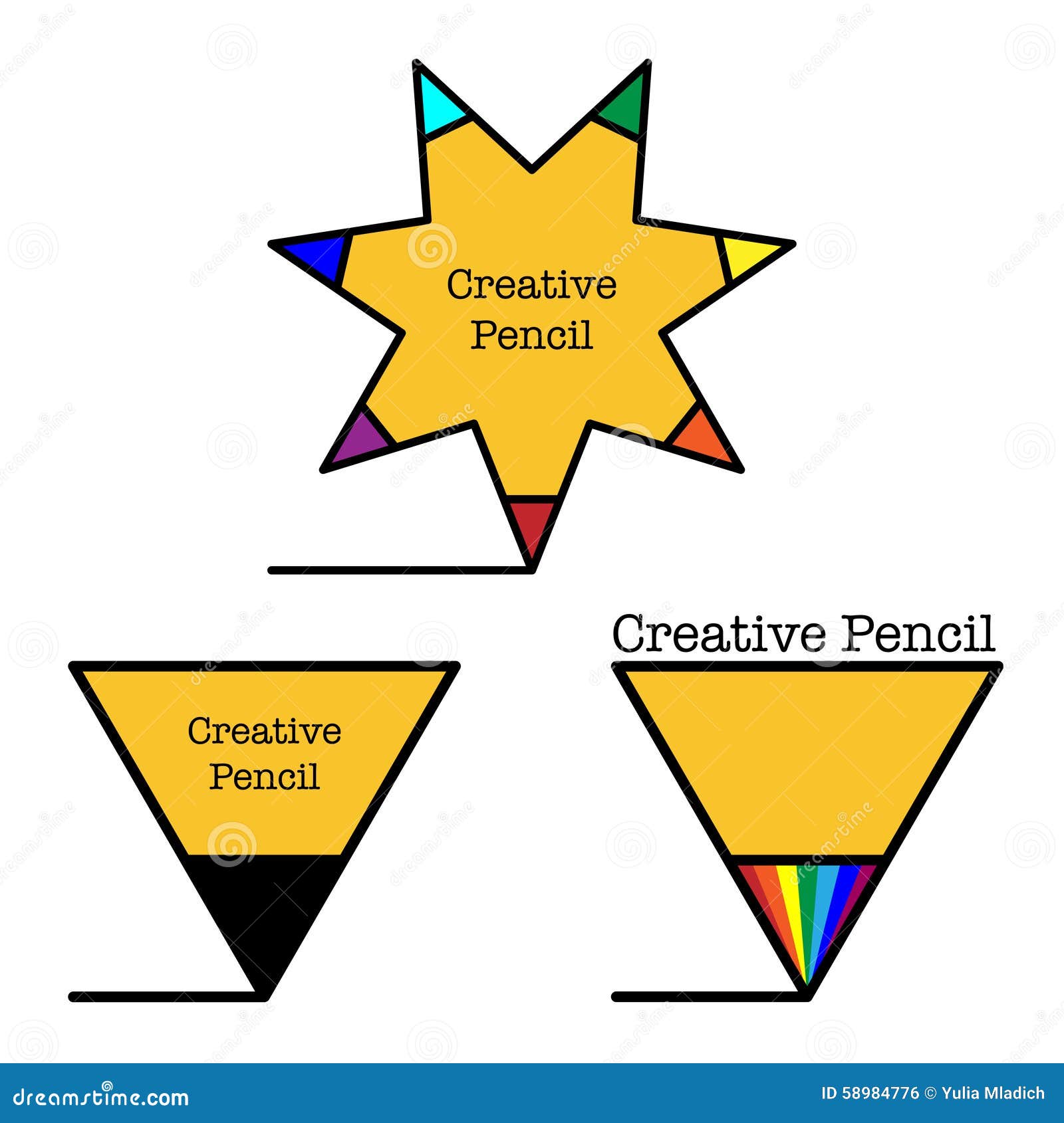 Set of Logos with Abstract Pencils Stock Vector - Illustration of ...