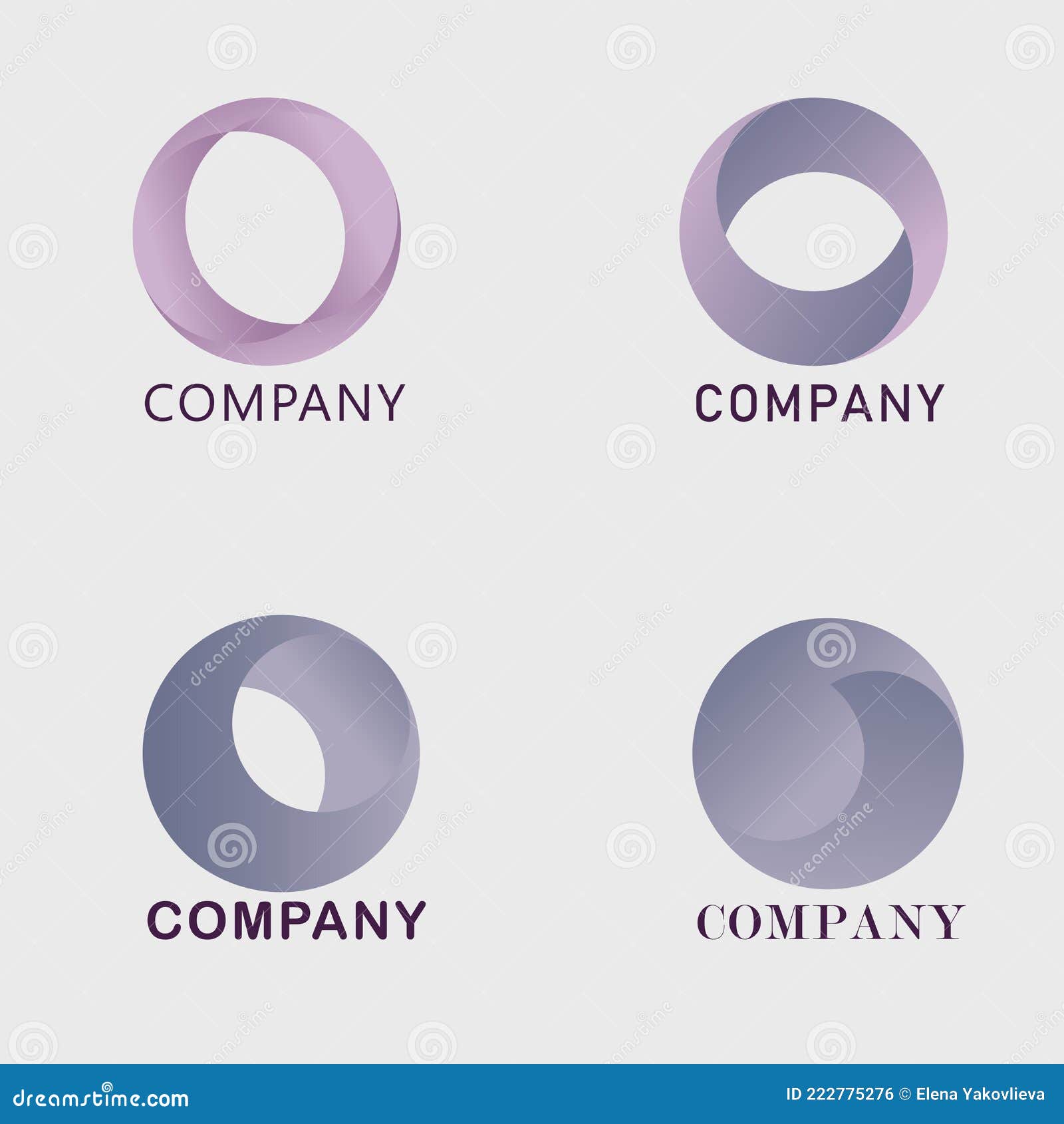 A Set of Logos in Abstract Style. Logo in the Form of a Circle Stock ...