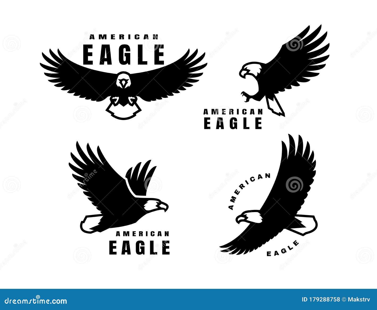 Set of Logos. American Eagle in Flight. Vector Illustration. Stock Vector - Illustration of sign ...