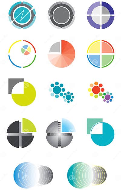 Set of Logos on the Basis of a Circle Stock Vector - Illustration of ...