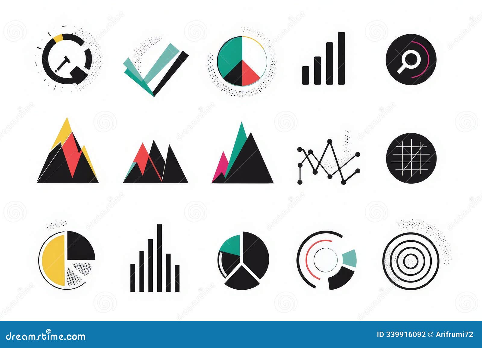 Black Pie Chart Infographic Icon Isolated On Yellow Background. Diagram ...