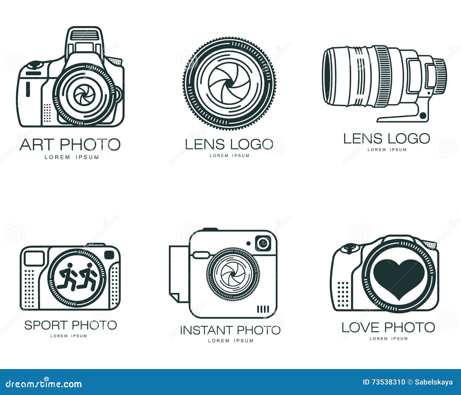 Set of Logos with the Camera Stock Vector - Illustration of logo ...