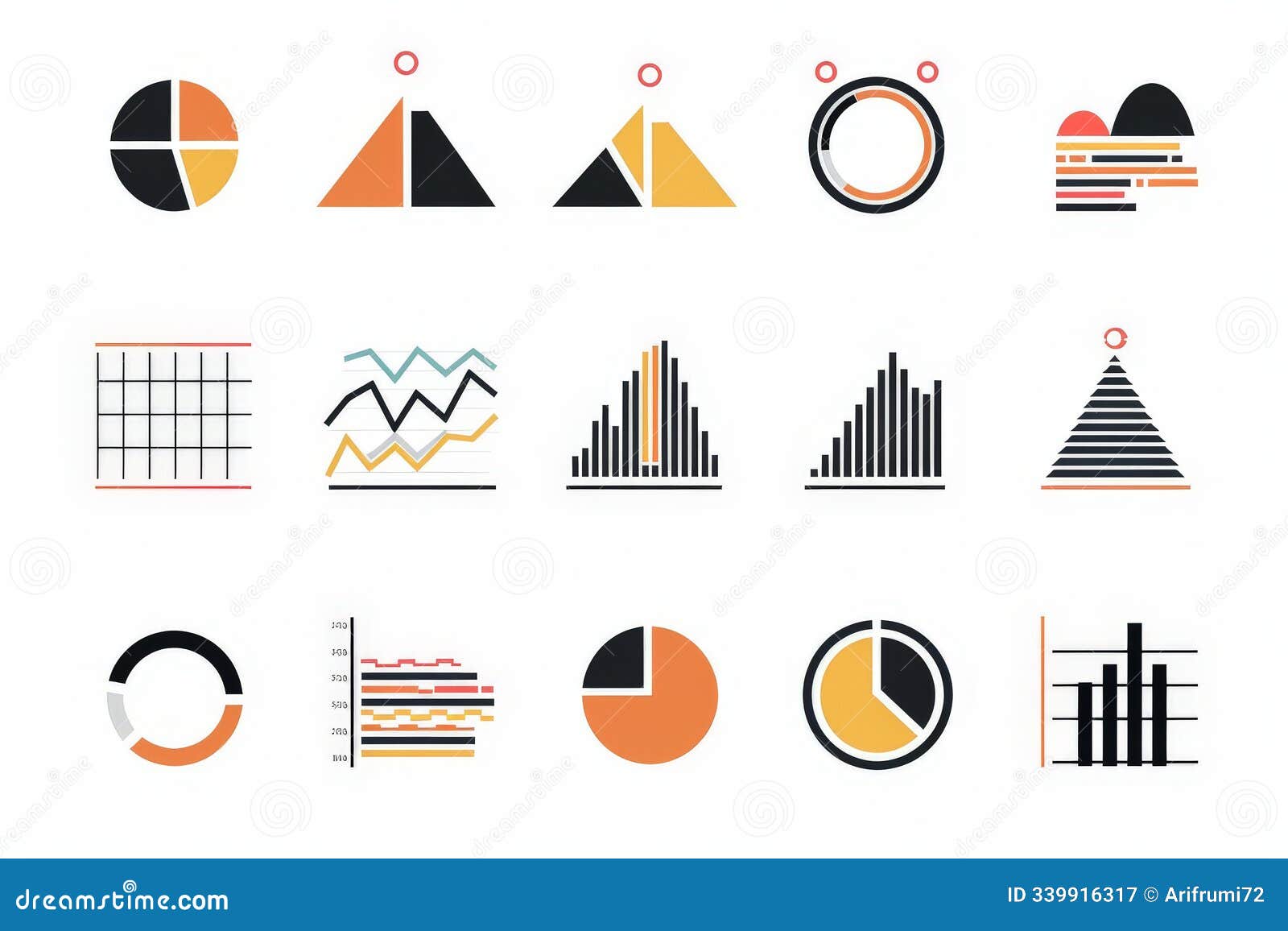 Set Of Logos With Chart Histogram Interface Icon Logo Design With Line ...