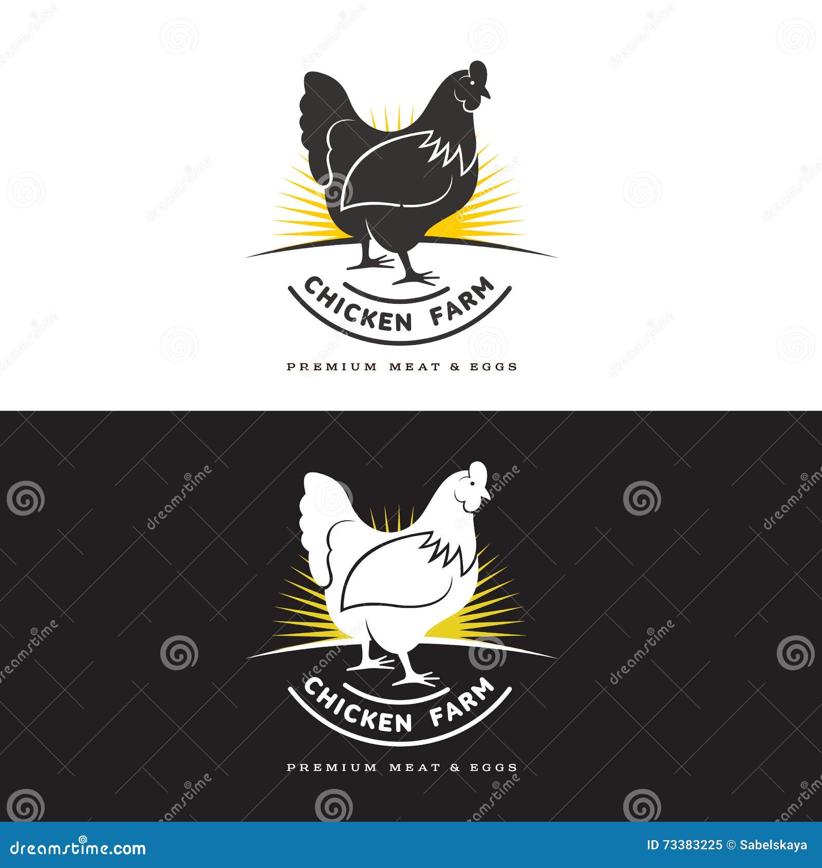 Set of logos with chicken stock vector. Illustration of isolated - 73383225