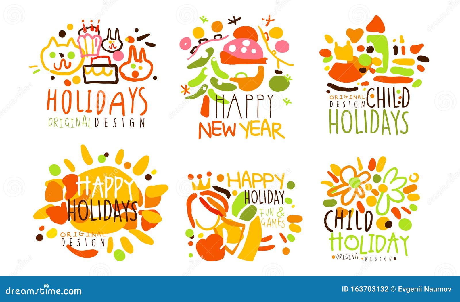 Set of Logos for the Holiday. Vector Illustration. Stock Vector ...
