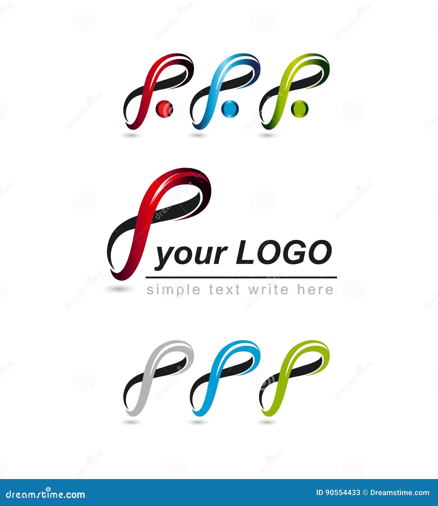 Set of Logos, Corporate Design Stock Illustration - Illustration of ...