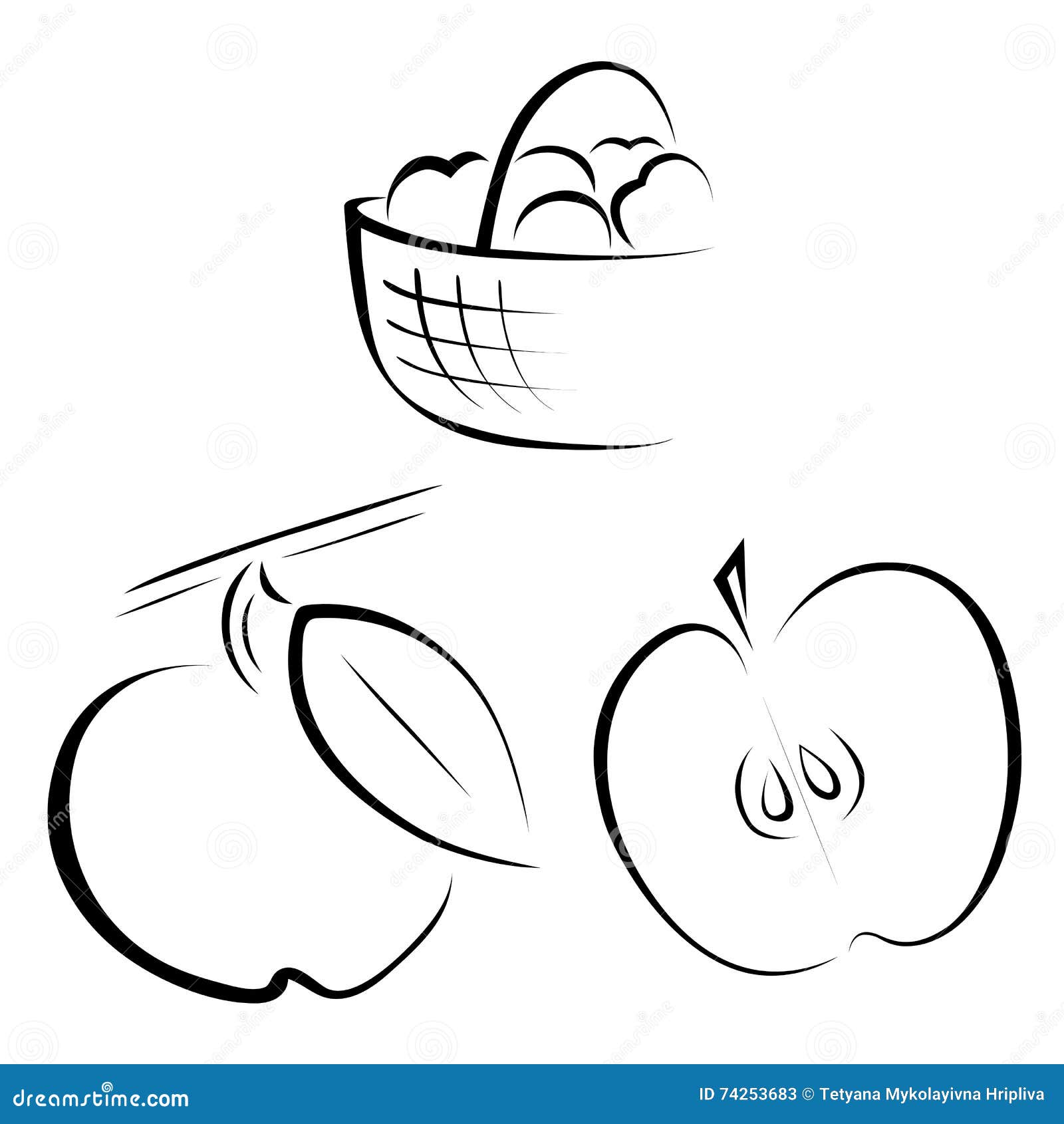 A Set of Logos Depicting Apples Stock Vector - Illustration of ...