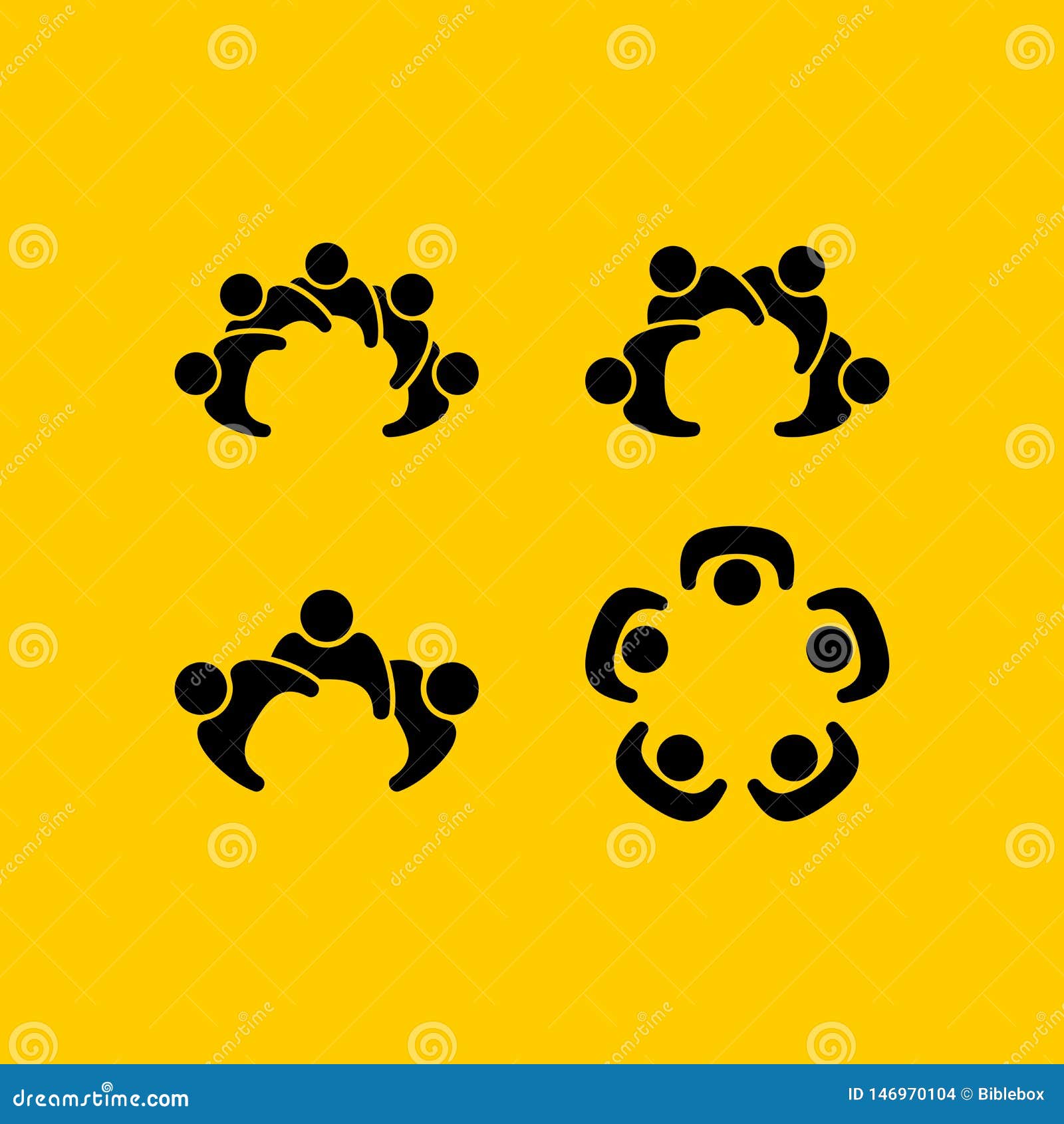 Set Of Logos Depicting Unity, Community, Help And Support Vector ...