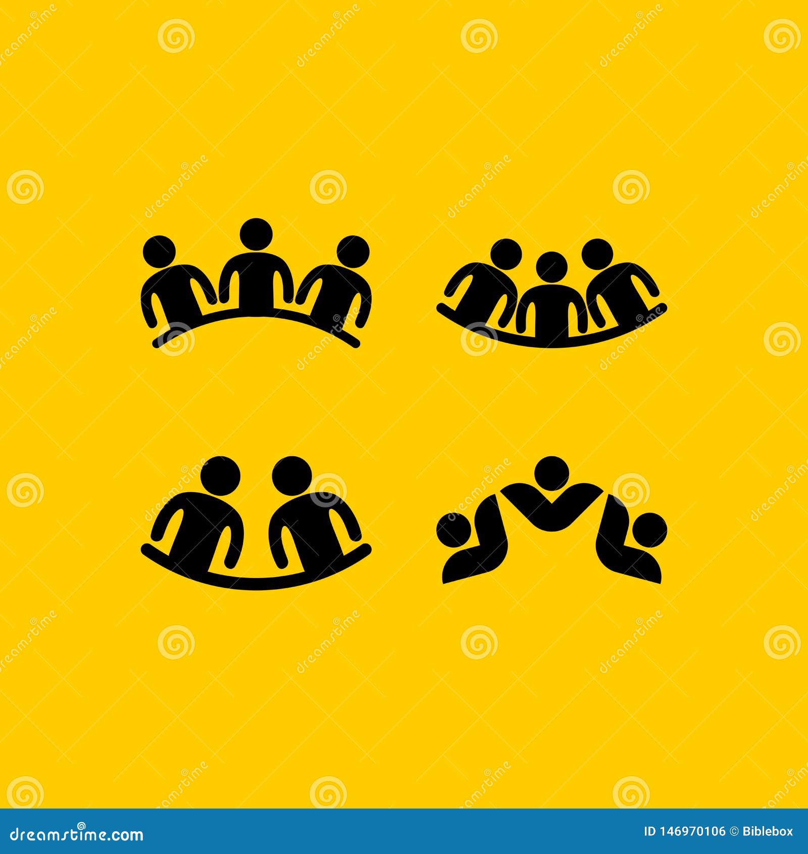 Set Of Logos Depicting Unity, Community, Help And Support Vector ...