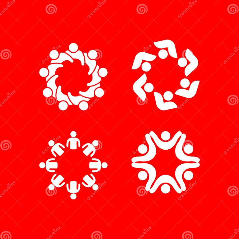 Set of Logos Depicting Unity, Community, Help and Support Stock Vector ...