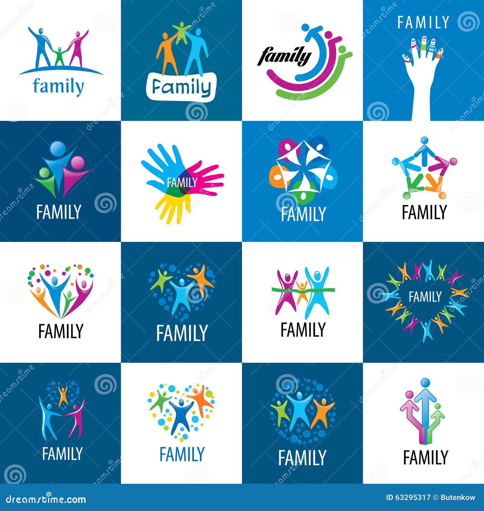 Set logos family stock vector. Illustration of business - 63295317