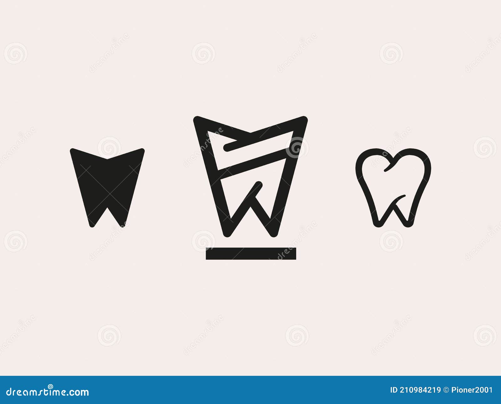Set of Logos in the Form of Chewing Teeth Stock Vector - Illustration ...