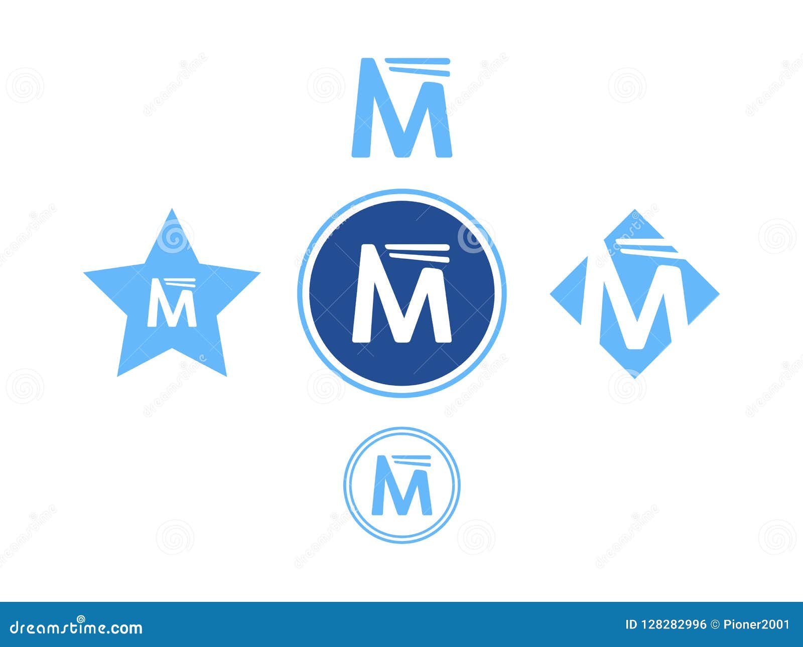Set of Logos in the Form of Letter M Stock Vector - Illustration of ...