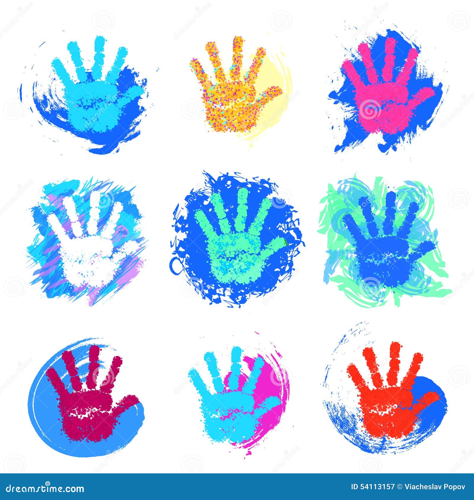 The set of logos hands stock illustration. Illustration of paint - 54113157